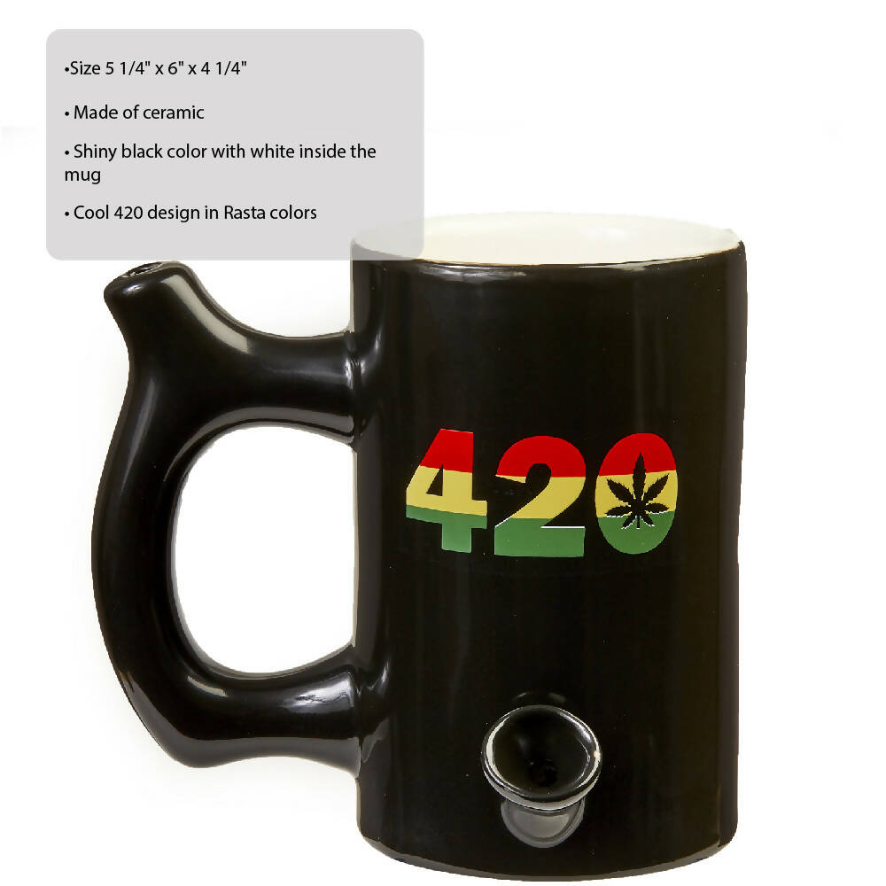 420 Mug - Black Mug with Rasta Colors – Bestbongz